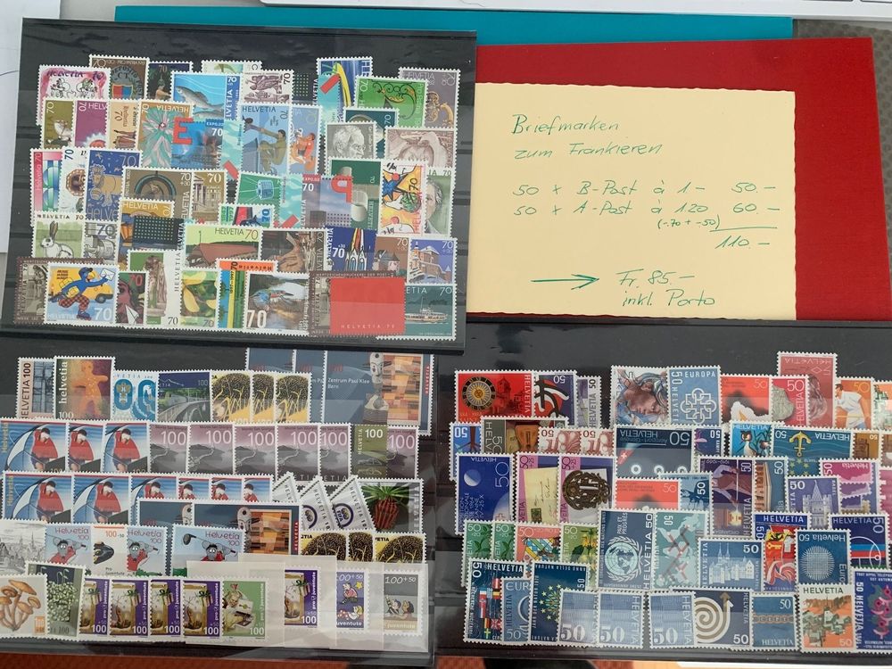 Frankaturware Schweiz; 50xB-Post + 50xA-Post (Spare Fr 25 !) (Gebraucht) in Reinach BL für CHF ...