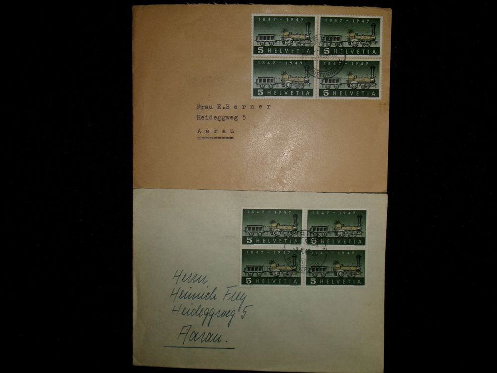 1947 100 j. Schweizerische Eisenbahn 4er FDC | Kaufen auf Ricardo