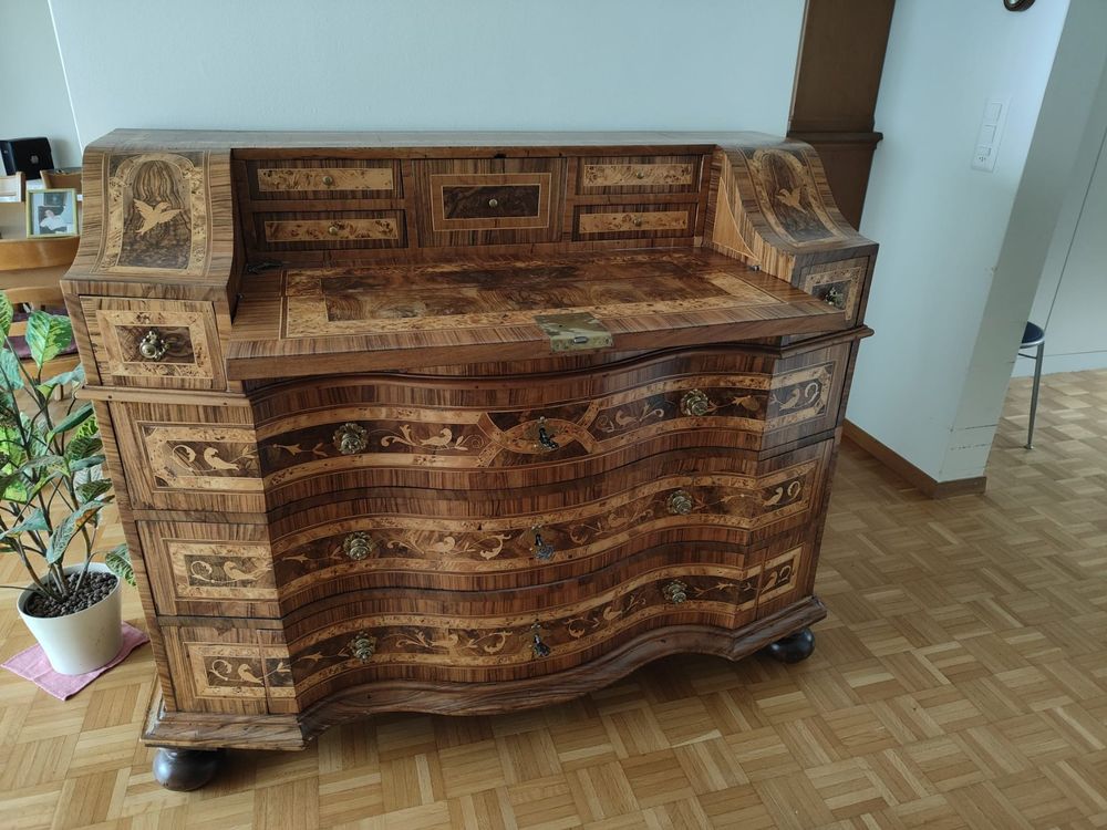Last Call: Vintage Sekretär Kommode mit Intarsien | Kaufen auf Ricardo