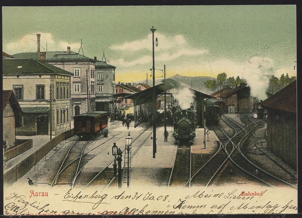 AARAU Bahnhof 1908 REPRO-ANSICHTSKARTE (Gebraucht) in Aarau für CHF 2 – mit Lieferung auf ...