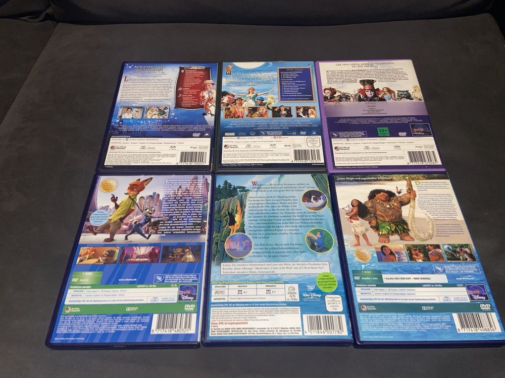 Disney Filme 6 DVDs Vaiana/Pocahontas/Alice/Zoomania etc. | Kaufen auf ...