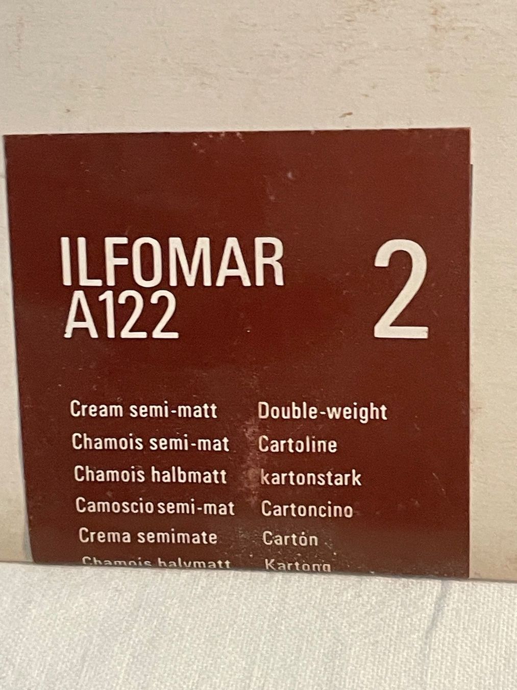 Ilford Fotopapier Ilfomar A122 Chamois Halbmatt 18 x 24 cm (Neu (gemäss ...