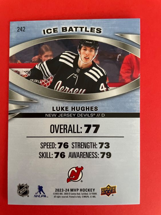 NHL MVP 23/24 #242 Luke Hughes New Jersey Devils (Gebraucht) in ...