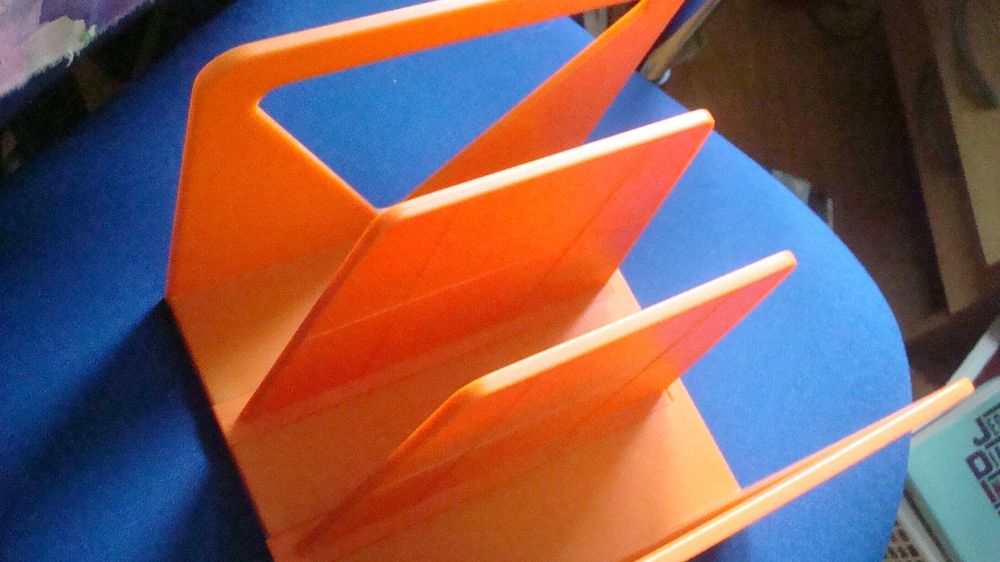 LP Ständer / Zeitschriftenhalter Standy 70er J. orange | Kaufen auf Ricardo