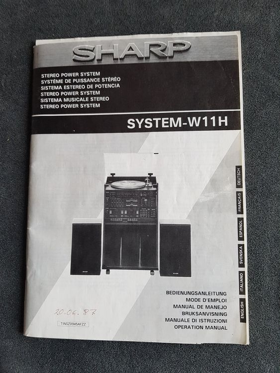 Bedienungsanleitung SHARP System _W11H (Gebraucht) in Othmarsingen für CHF 3 – mit Lieferung auf ...
