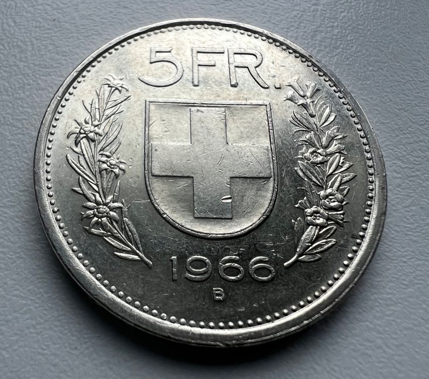 5 Franken 1966, Silber (Gebraucht) in Adliswil für CHF 10 – mit Lieferung auf Ricardo kaufen