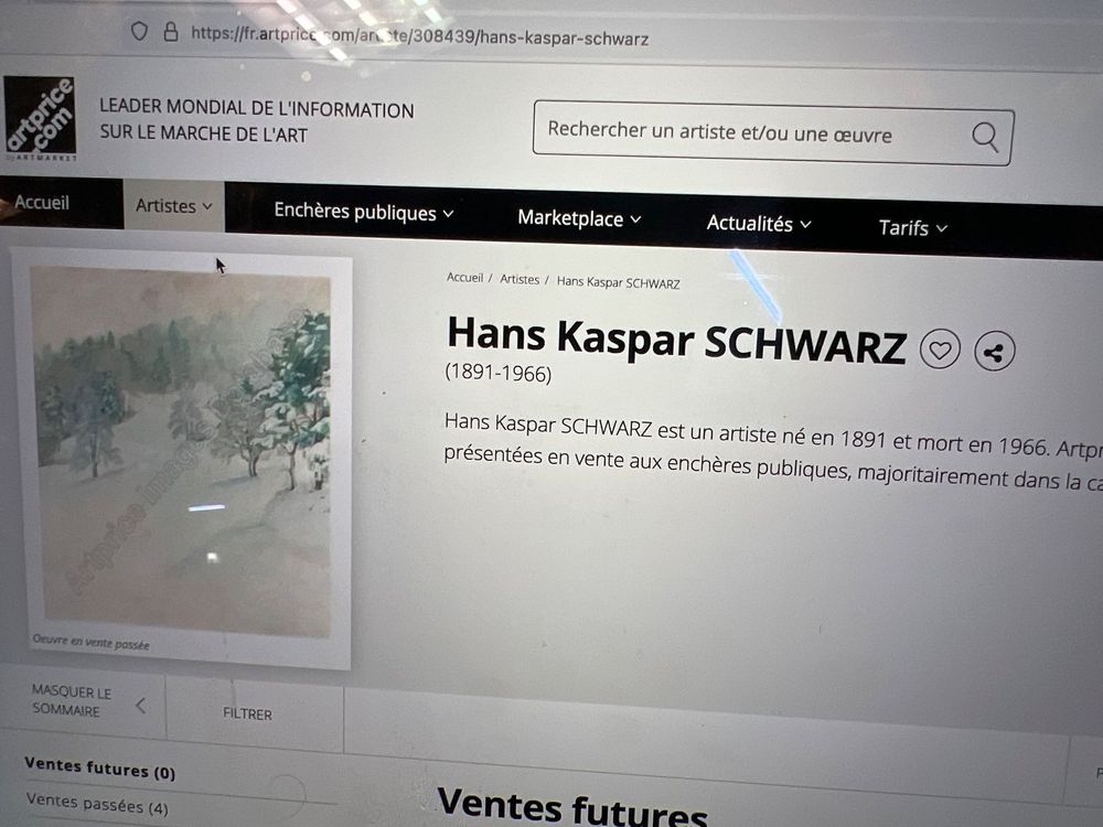 HANS KASPAR SCHAWARZ(1891-1966) HUILE SUR PANNEAU SIGNÉE1957 (D ...