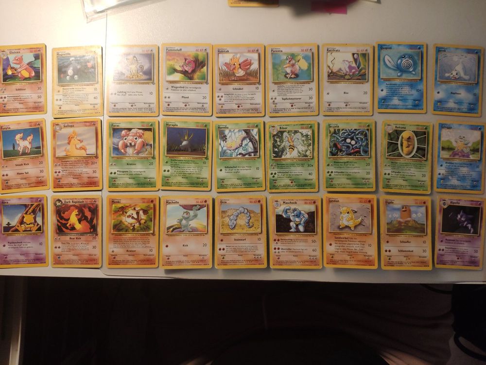 Pokemon Base Set, Jungle, Fossil, Rocket (Glutexo, Schiggy) (Gebraucht ...