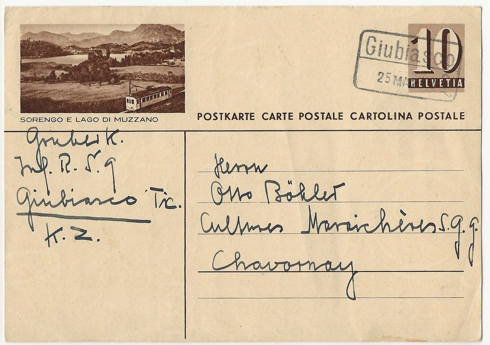 SORENGO Bahn Eisenbahn Ferrovia Treno GIUBIASCO Bildpostkart | Kaufen ...