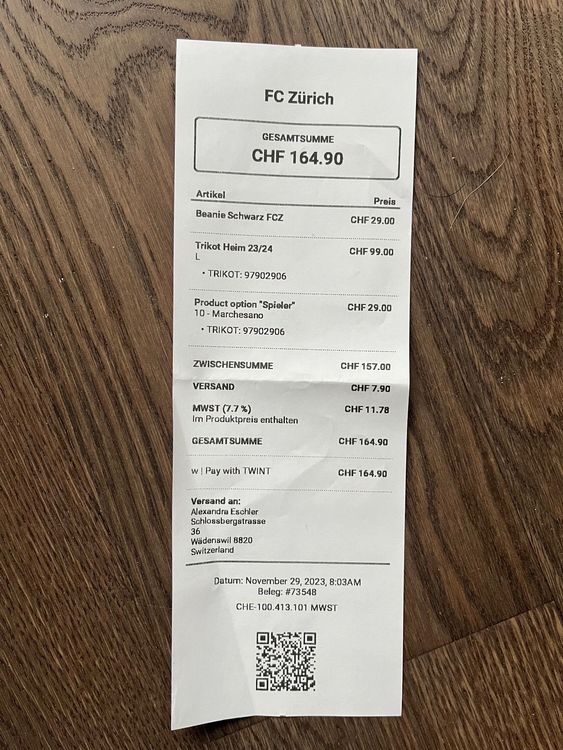 Original FCZ Trikot - Herren Gr. L / NEU /MARCHESANO (Neu und ...