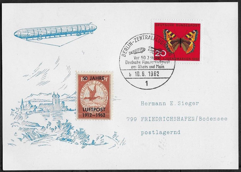 1962 illust. Karte Berlin 50J Pionier Luftpost spez. ab 1.- | Kaufen auf Ricardo