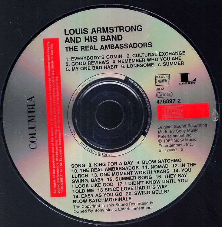 Louis Armstrong THE REAL AMBASSADORS Dave Brubeck Jazz CD (Gebraucht ...