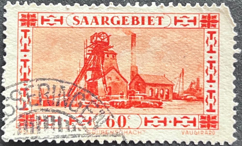 Saargebiet 60c Orangerote Briefmarke (Gebraucht) in Chiasso für CHF 1 ...