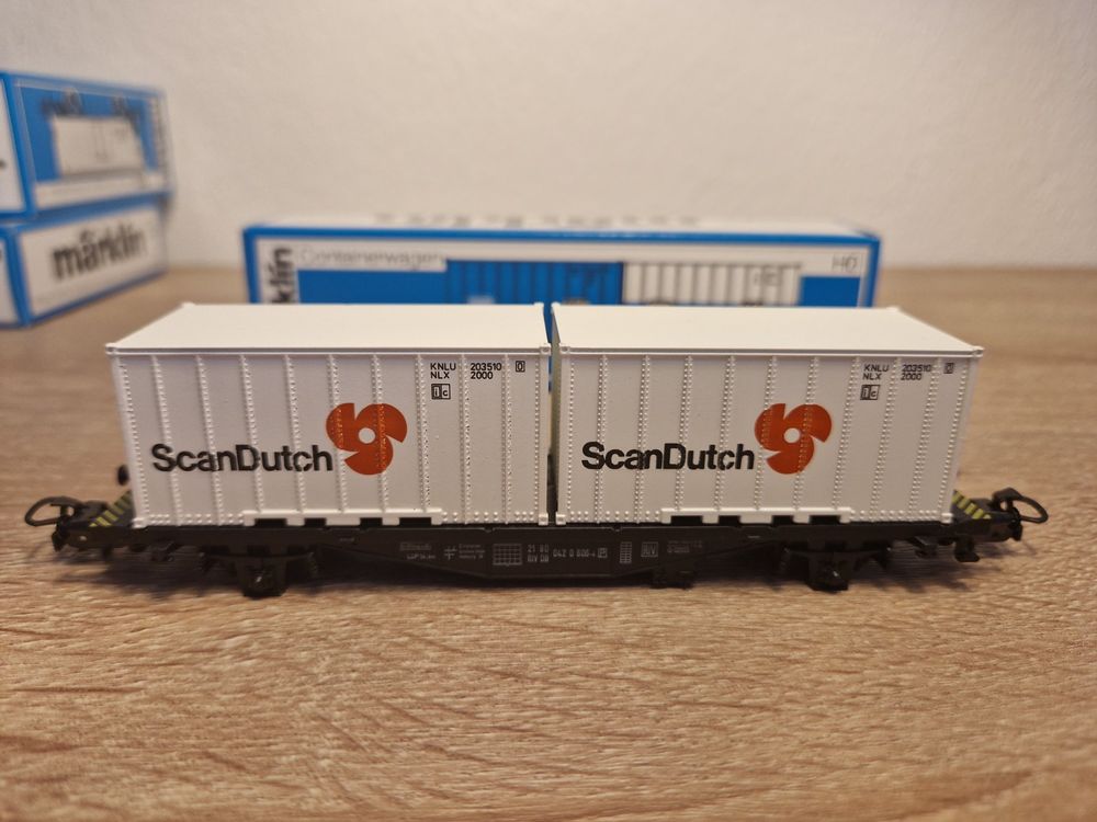 Märklin 4770 Containerwagen ScanDutch H0 (Défectueux) à St-Aubin-Sauges ...