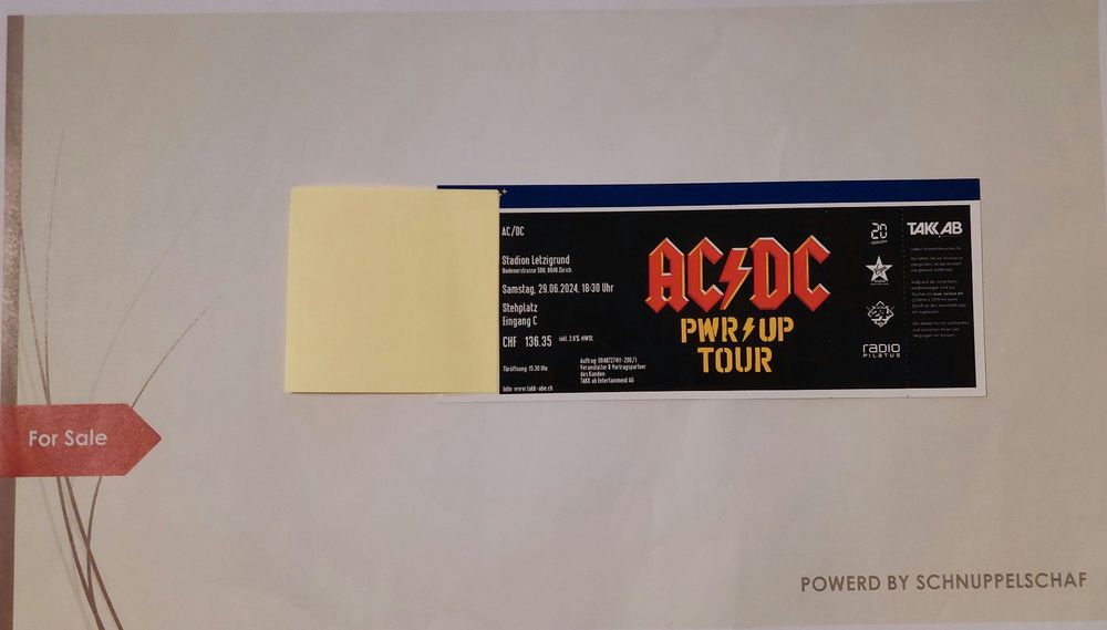 AC/DC Ticket Stehplatz (Neu (gemäss Beschreibung)) in Klingnau für CHF ...