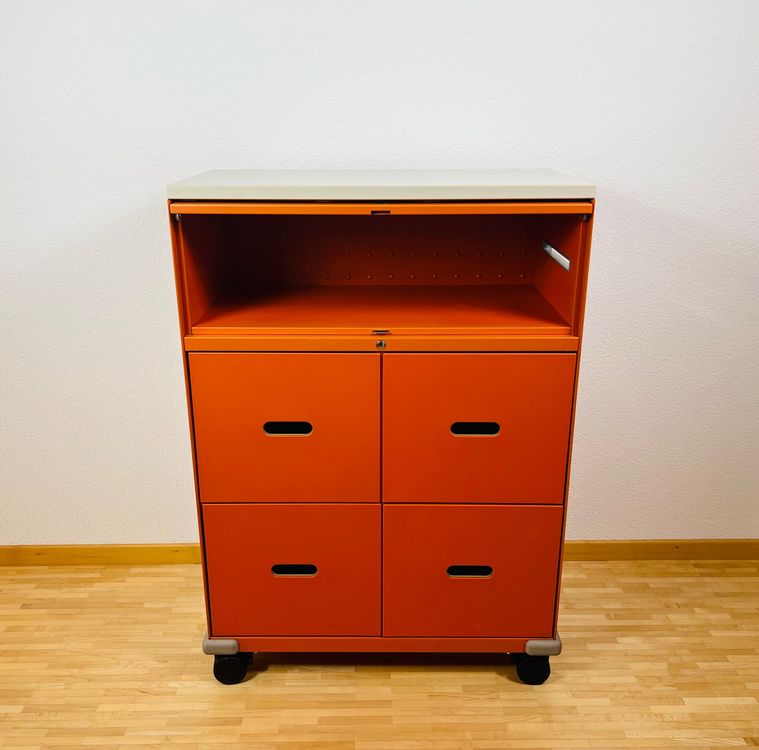Vitra Doppel-Rollcontainer / Bürotrolley aus Metall - Orange (Gebraucht ...