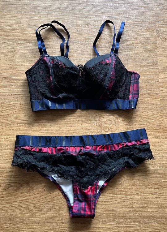 Kariertes Bh Set Von Hunkemöller 80b Spitze Kaufen Auf Ricardo