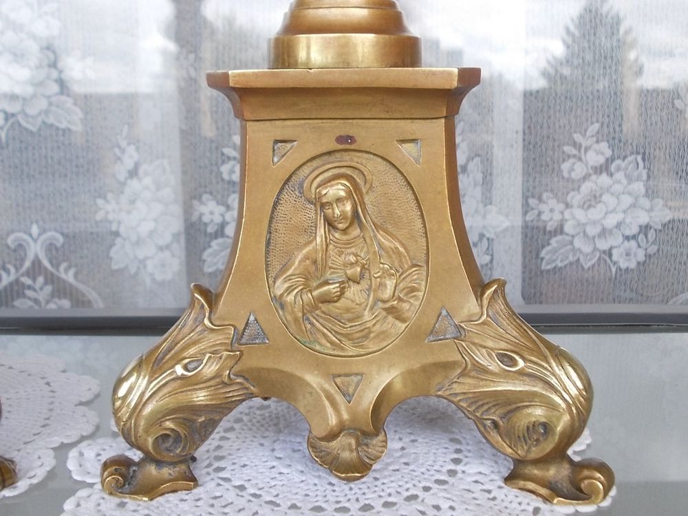 1 Paar alte 60cm Kirchen Altar Messing Kerzenständer 4595gr. (Gebraucht) in Ostermundigen für ...