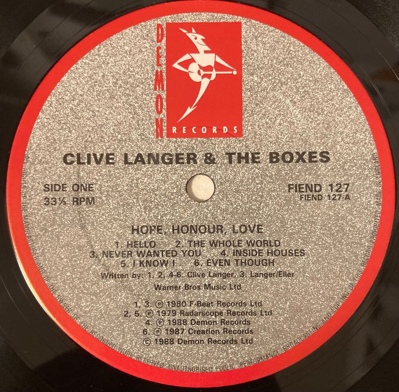 Clive Langer And The Boxes – Hope, Honour, Love LP *UK/1988* (Neu ...