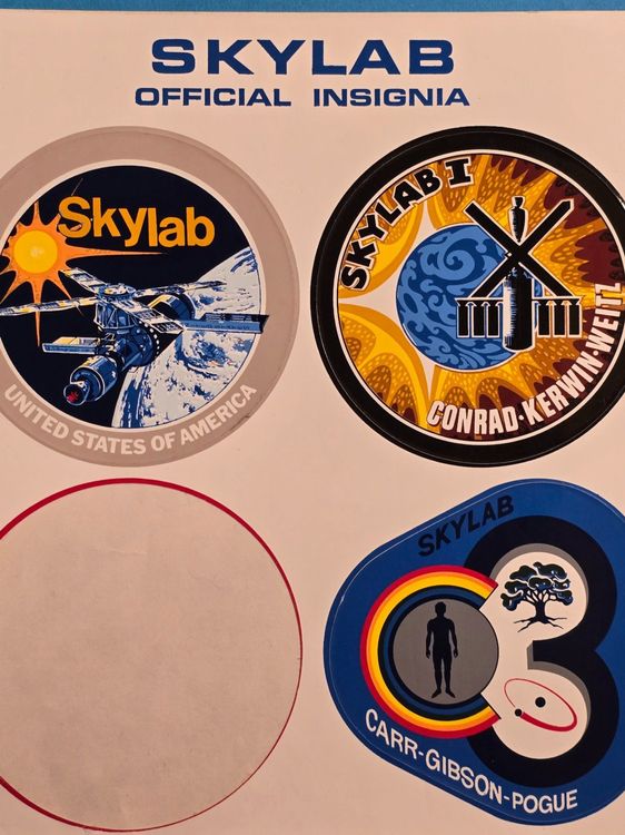 3 Skylab Official Insignia Original Stickers 1974 USA made (Neu (gemäss ...