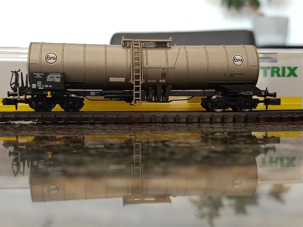 Knickkesselwagen EVA silber Minitrix Spur N (Neu (gemäss Beschreibung ...