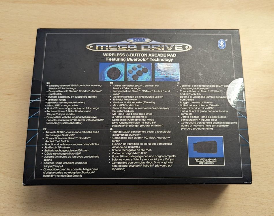 Retro-Bit Mega Drive Bluetooth Controller - Blue (Neu und ...