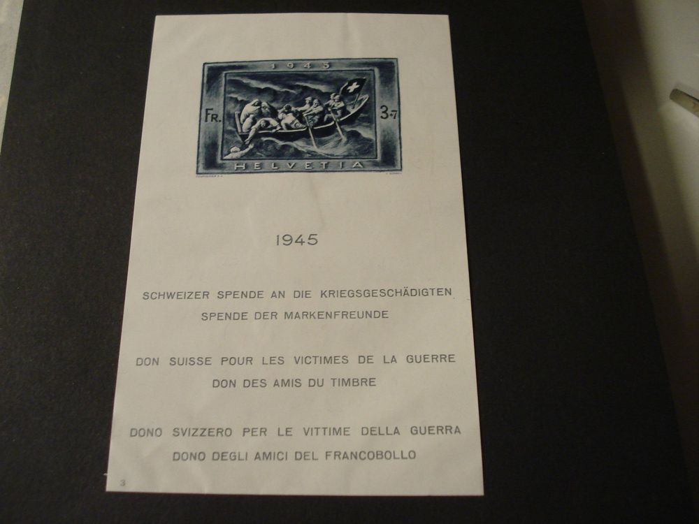 Block Schweizer Spende 1945, * (Gebraucht) in Niederwil AG für CHF 7.5 ...