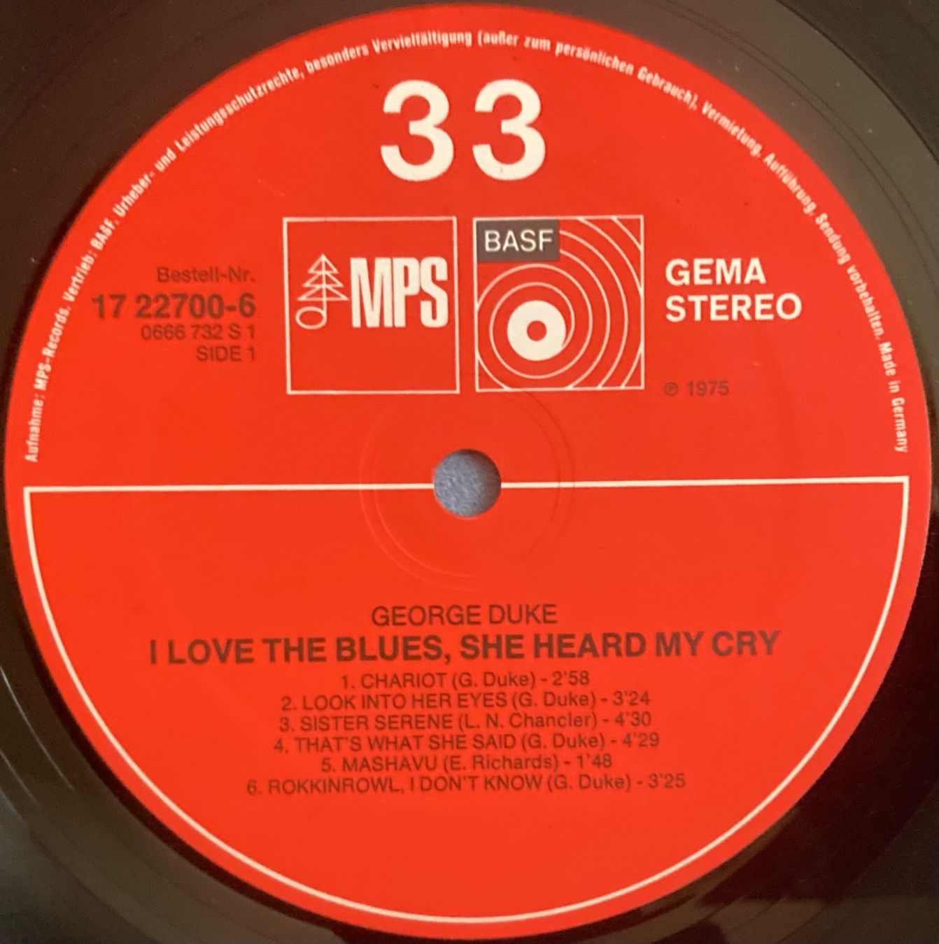 GEORGE DUKE - I LOVE THE BLUES, SHE HEARD MY CRY (D'occasion) à Poliez ...