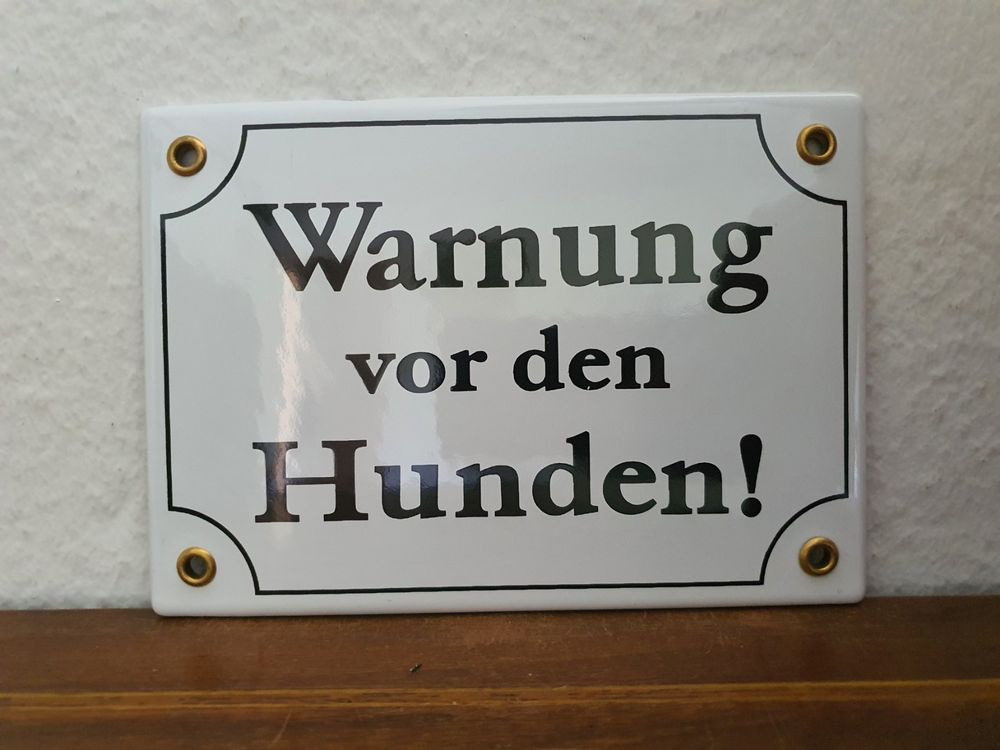 Emailschild Warnung Hund Vorsicht Emaille Schild Retro Deko | Kaufen ...