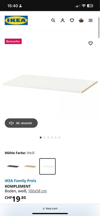 Ikea KOMPLEMENT Boden 2 Stück (Gebraucht) in Liestal für CHF 20 – nur ...