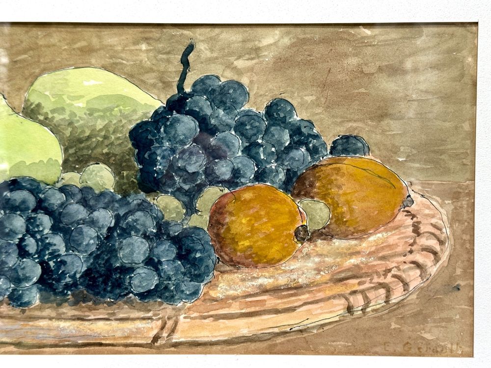 Émile GÉRAULT peintre genevois Aquarelle nature morte fruits (Gebraucht ...