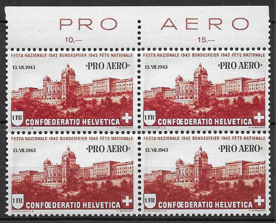1943: Flugpost Pro Aero Nr.F36 Viererblock ** | Kaufen auf Ricardo