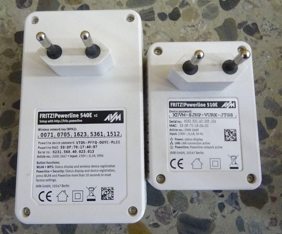 AVM FRITZ!Powerline 540E WLAN Set WLAN Starter Kit 500 MBits (Gebraucht ...