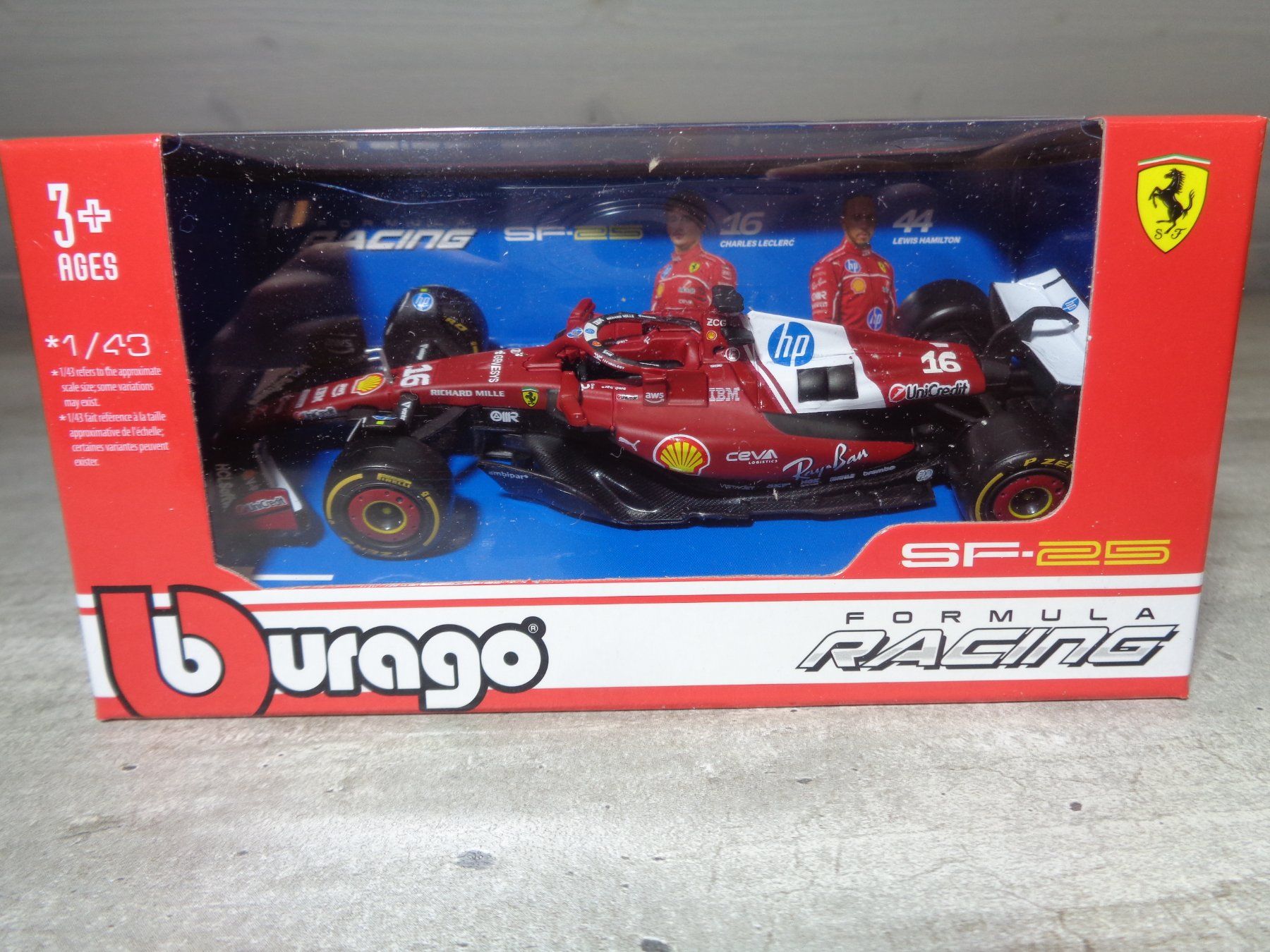 Bburago 1:43 F1 Ferrari SF-25 Charles Leclerc 2025 (Neuf avec emballage ...