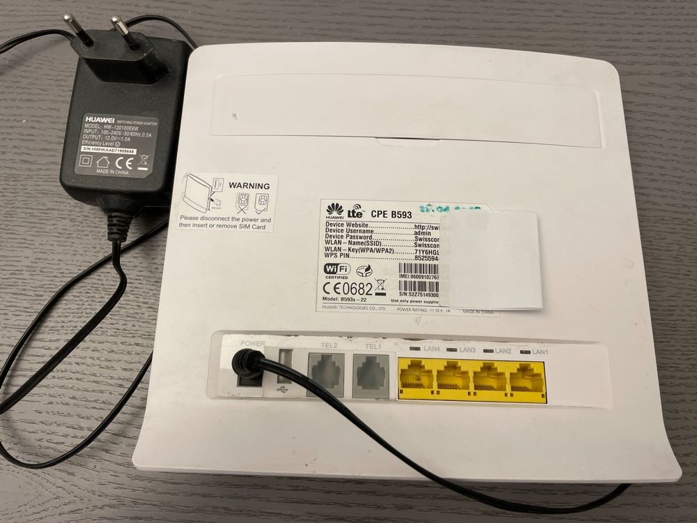 Huawei LTE 4G Router CPE 539 Swisscom (Gebraucht) in Quarten für CHF 20 ...