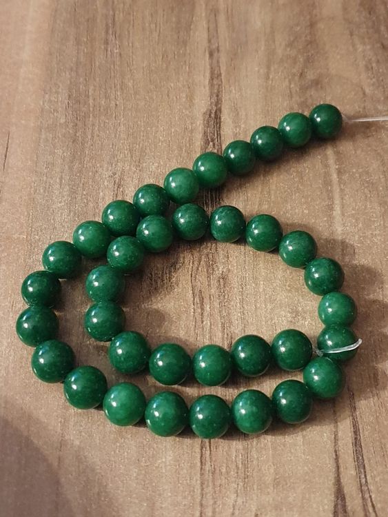 1 Strang Natürliche Grüne Smaragd jade 10 mm | Kaufen auf Ricardo