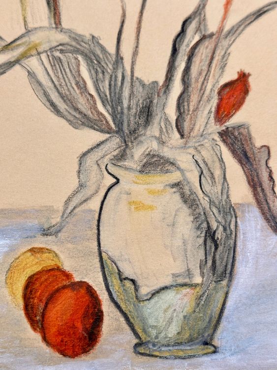 Nature morte pastel sec sur papier signée M. CHEVALIER 1953 (Gebraucht ...