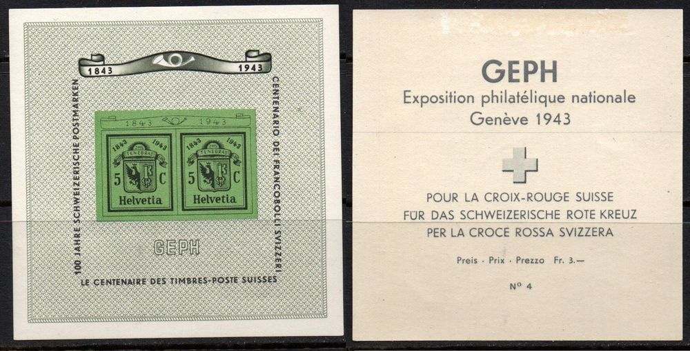 1943 CON SOVRAPREZZO SBK W18 foglietto "GENFER BLOCK" * MVLH | Acheter sur Ricardo