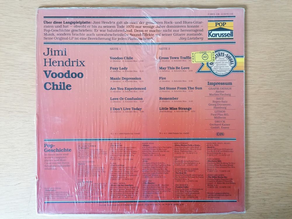 JIMI HENDRIX -- VOODOO CHILE | Kaufen auf Ricardo