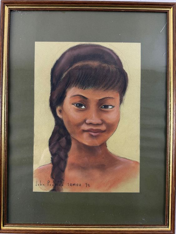 Dame Porträt Pastellgemälde Signiert John Poynton SAMOA 92 (Gebraucht) in Neuhausen am Rheinfall ...