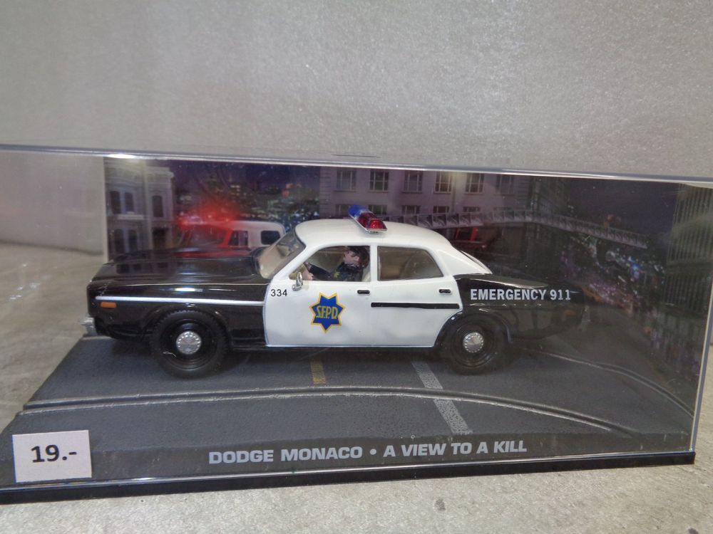 Altaya 1:43 Dodge Monaco Police Diorama James Bond 007 (Gebraucht) in ...