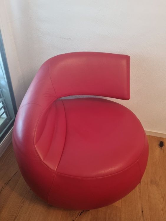 Roter drehbarer Designer Sessel | Kaufen auf Ricardo