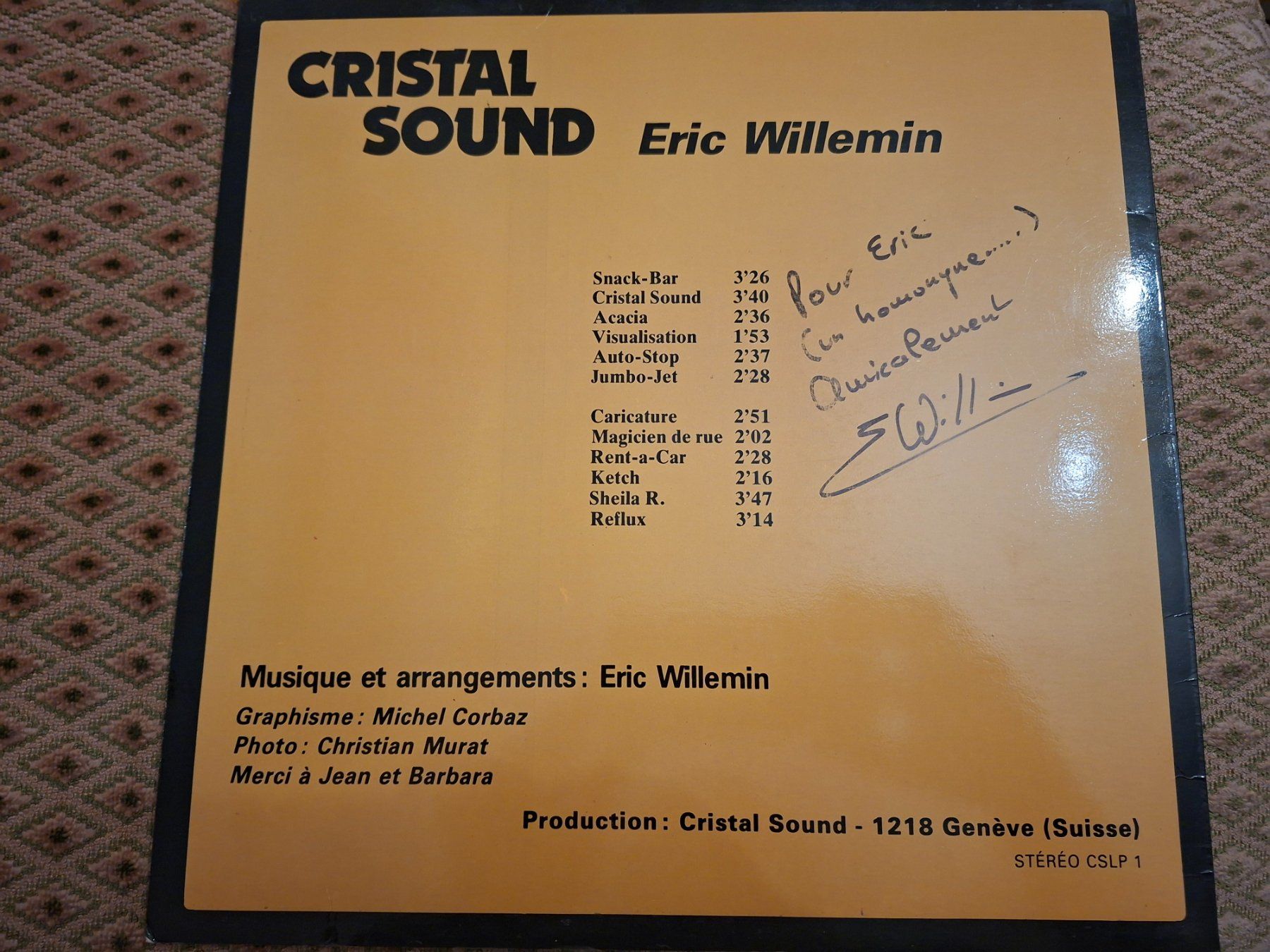 Obscur Swiss LP - Cristal Sound - Eric Willemin - Signed (Gebraucht) in ...