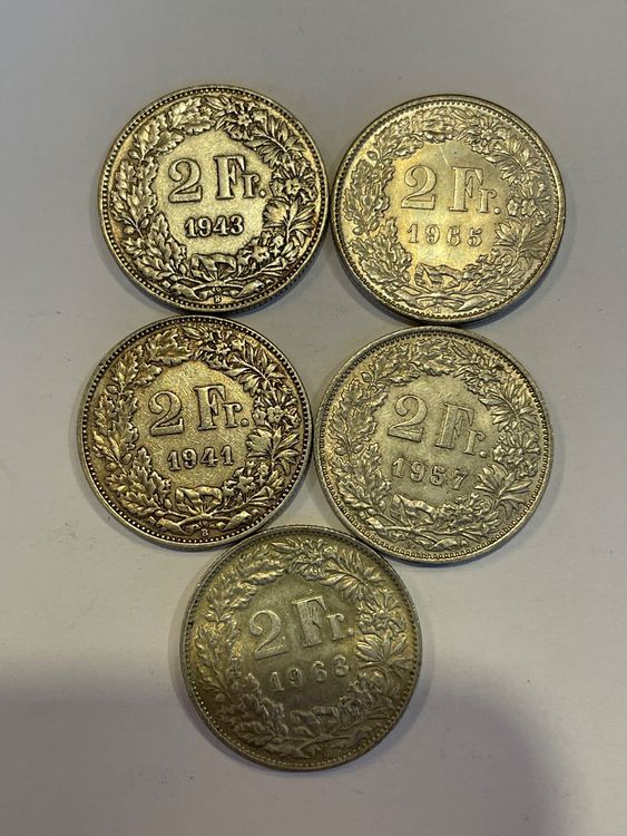 5 stk. 2.- silber (3) (Gebraucht) in Bonstetten für CHF 24 – mit Lieferung auf Ricardo kaufen