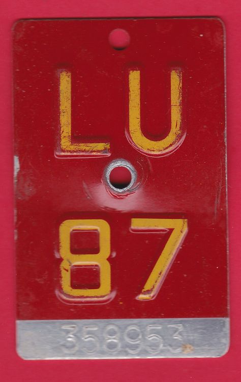 VELONUMMER / FAHRRADNUMMER LU 87 (Gebraucht) in Oberrieden für CHF 5 ...