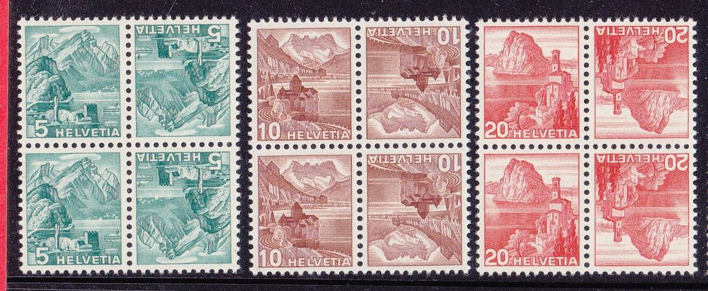 1938-1948 Kehrdrucke 3 x Viererblöcke ** POSTFRISCH** | Kaufen auf Ricardo