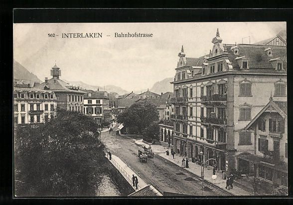 AK Interlaken, Bahnhofstrasse, Volksbank | Kaufen auf Ricardo