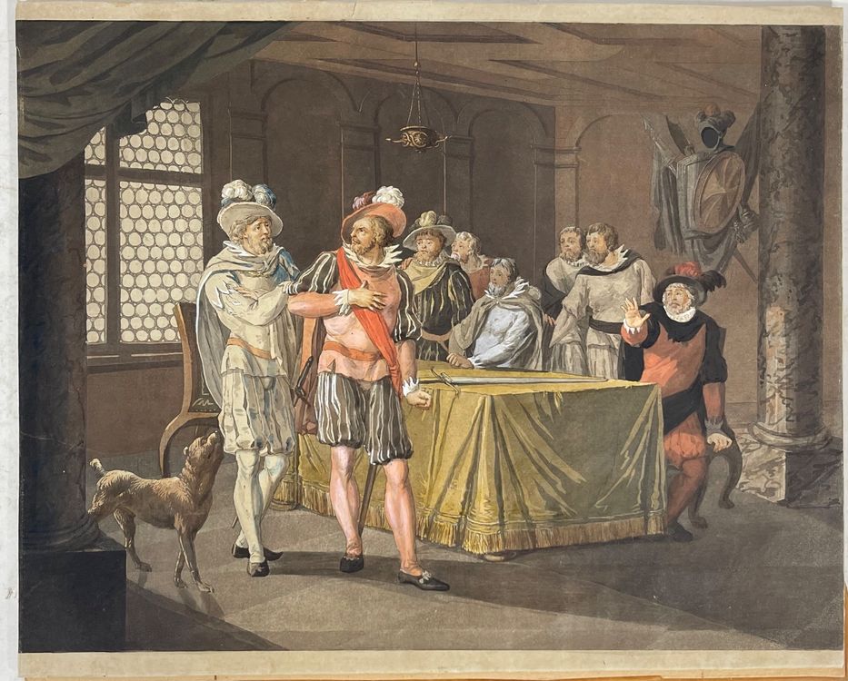 Antike Aquarell von Personen im Saal (Gebraucht) in Root für CHF 80 – mit Lieferung auf Ricardo ...