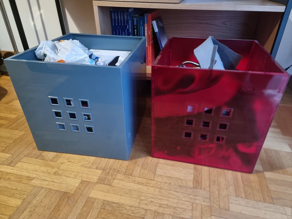 2 x IKEA Lekman Box für Kallax, rot und grau | Kaufen auf Ricardo