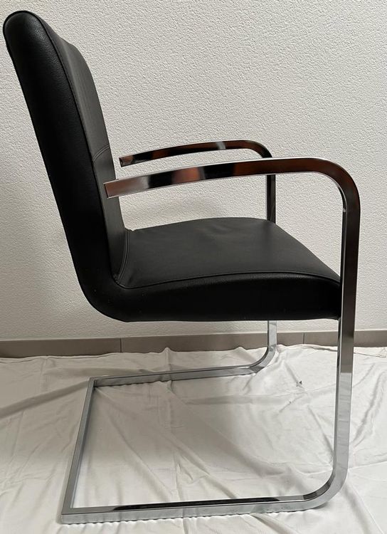 4 Freischwinger Leder schwarz | Kaufen auf Ricardo